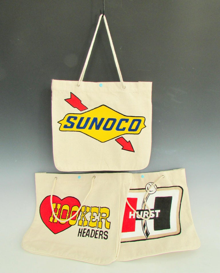 Six Separate Hand Painted Hot Rod Car Theme Carry Bags or Purse For ...