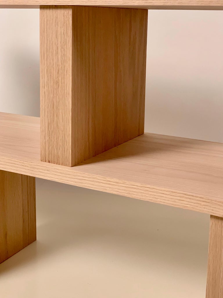 Six Shelves 'Verticale' Polished Oak Shelving Unit For Sale at 1stDibs