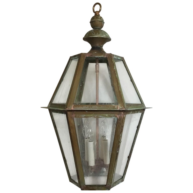 Six Sides Hanging Copper Lantern at 1stDibs