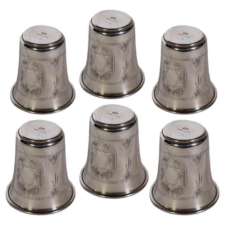 Six Silver Glasses, Early 20th Century For Sale at 1stDibs