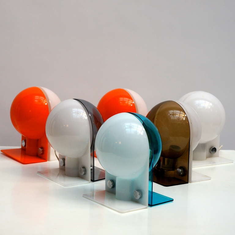 One of Six Table or Wall Lamps by Guzzini For Sale at 1stDibs