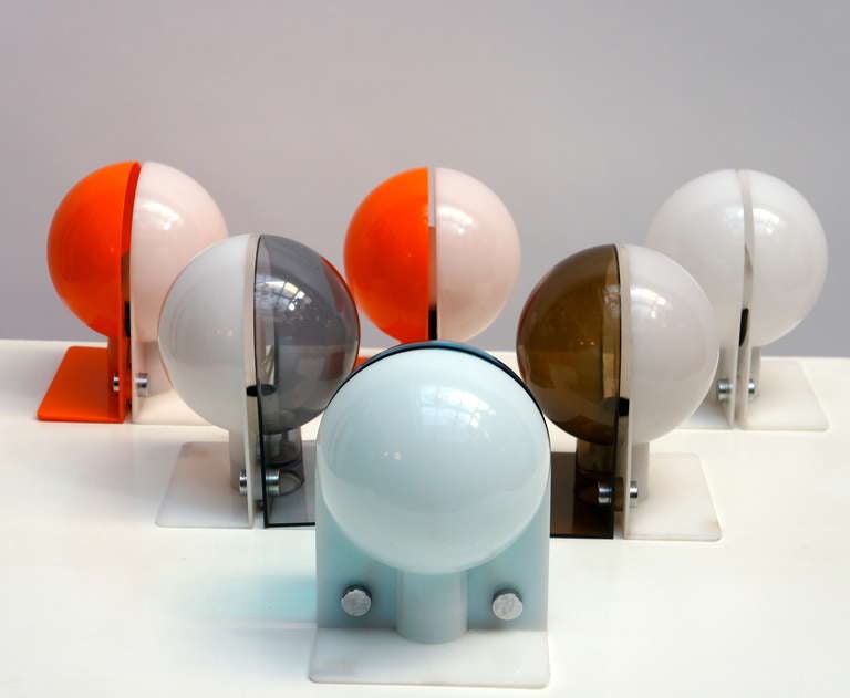 One of Six Table or Wall Lamps by Guzzini For Sale at 1stDibs