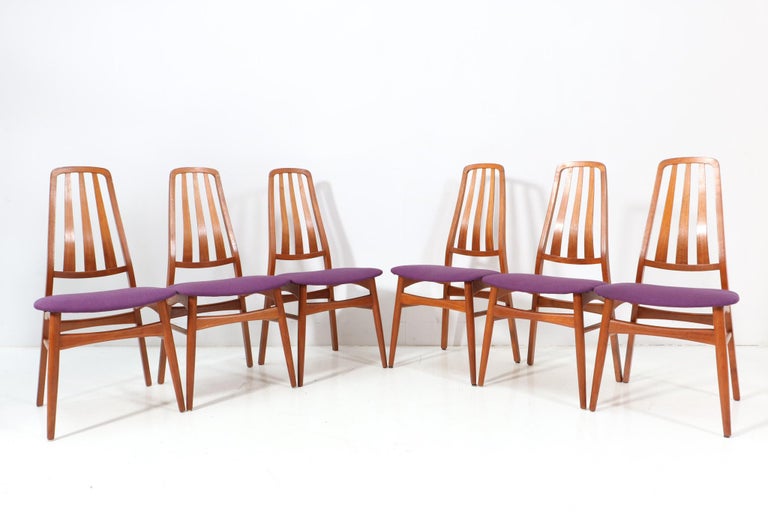 Six Teak Mid-Century Modern Dining Room Chairs, 1960s For Sale at 1stDibs