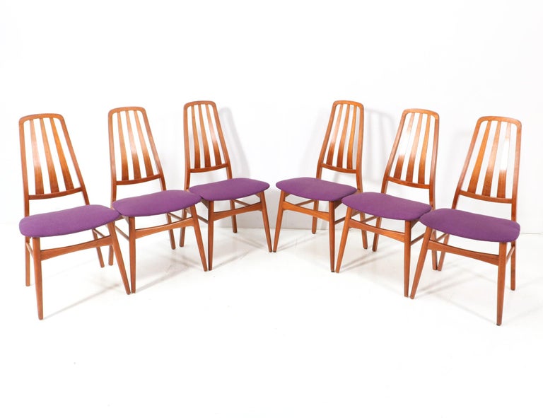Six Teak Mid-Century Modern Dining Room Chairs, 1960s For Sale at 1stDibs