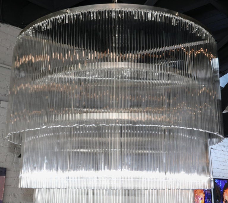 Six-Tiered Clear Glass Rod Chandelier, 1970s For Sale at 1stDibs ...