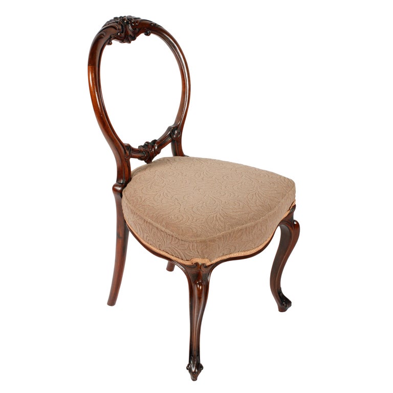 Six Walnut Cabriole Leg Chairs For Sale at 1stDibs