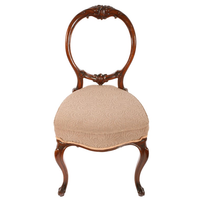 Six Walnut Cabriole Leg Chairs For Sale at 1stDibs