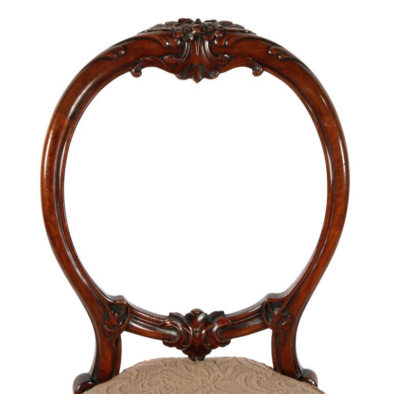 Six Walnut Cabriole Leg Chairs For Sale at 1stDibs