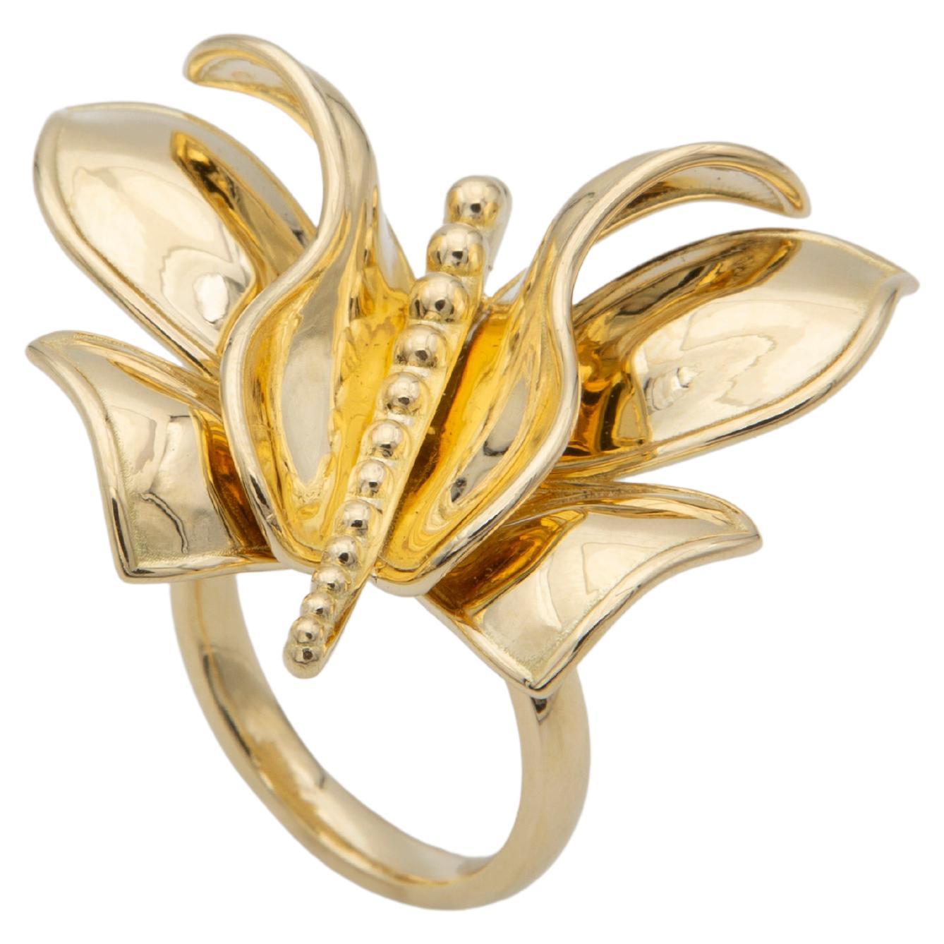 Customizable Six Wings 925 Silver Ring Big Butterfly Luna 'Moon' For ...