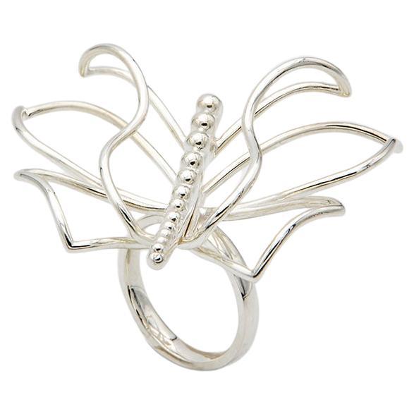 Customizable Six Wings 925 Silver Ring Big Butterfly Luna 'Moon' For ...