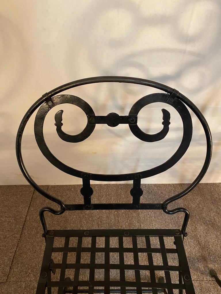 Six Wrought Iron Chairs, French, 20th Century For Sale at 1stDibs