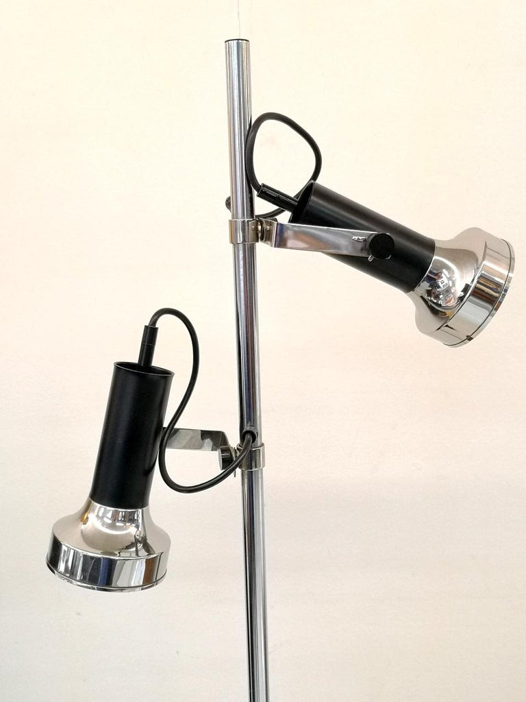 1960s Chrome-Plated Adjustable Standard Lamp For Sale at 1stDibs