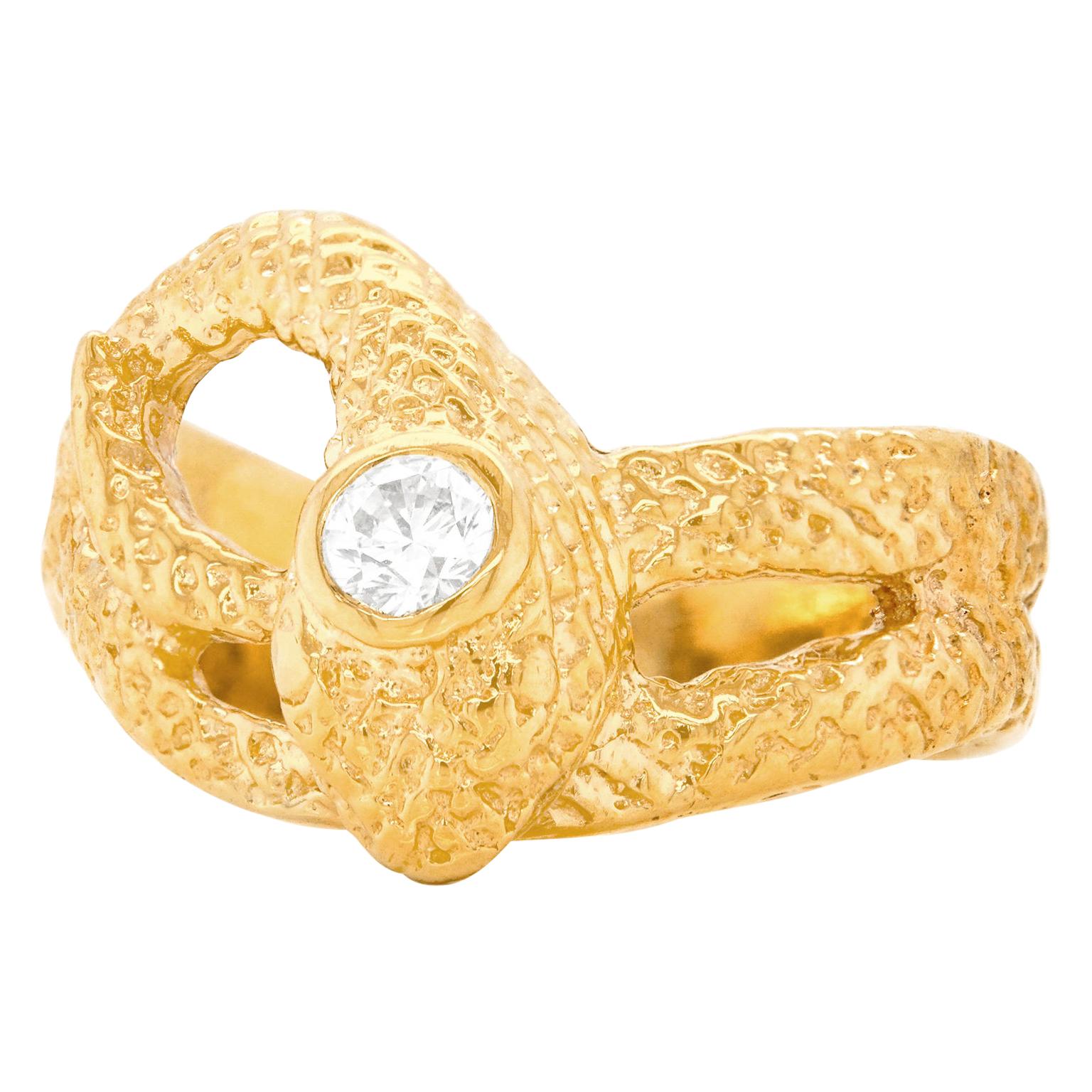 Pomellato Diamond Gold Snake Ring at 1stDibs