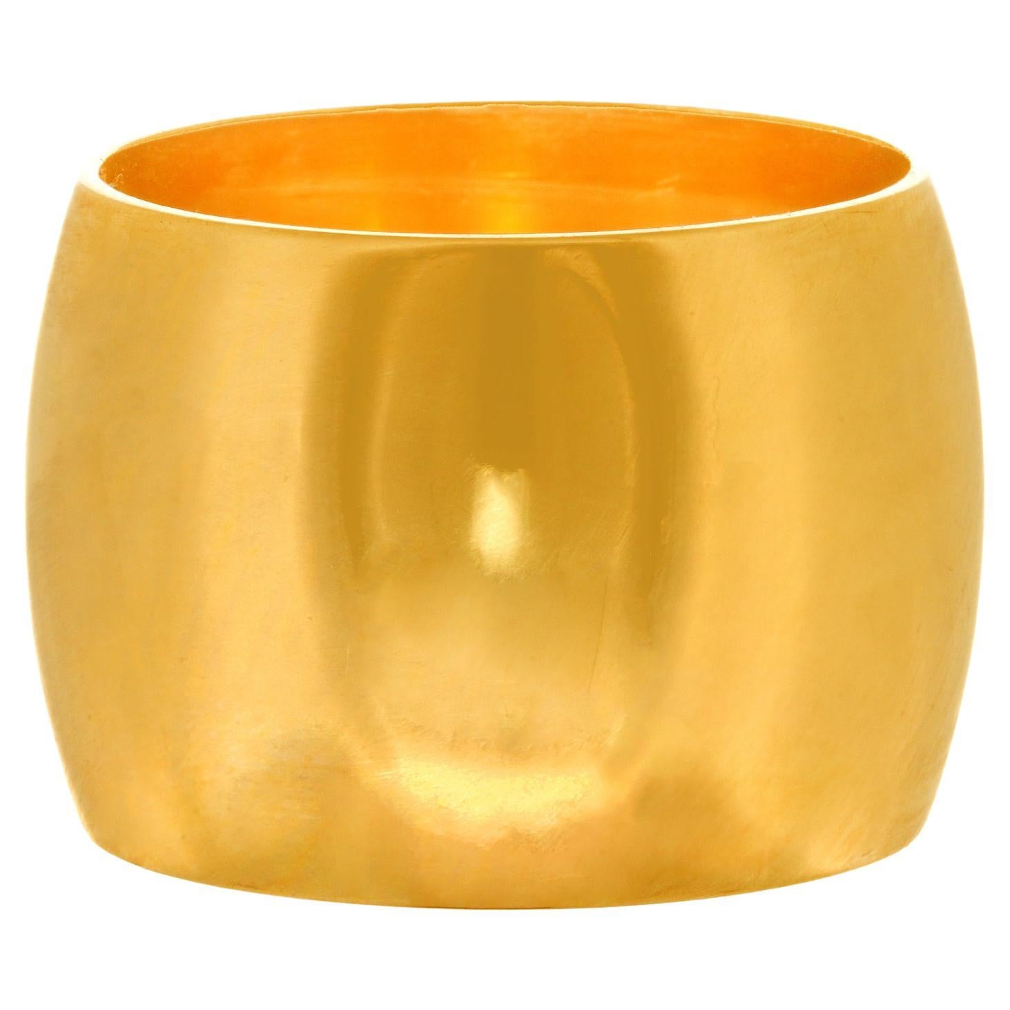 Sixties Wide Gold Ring For Sale at 1stDibs