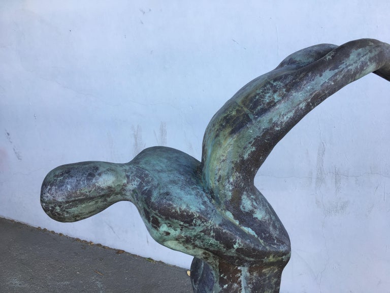 Sizable 43" Modern Faux Bronze "Lovers" Statue For Sale at 1stDibs