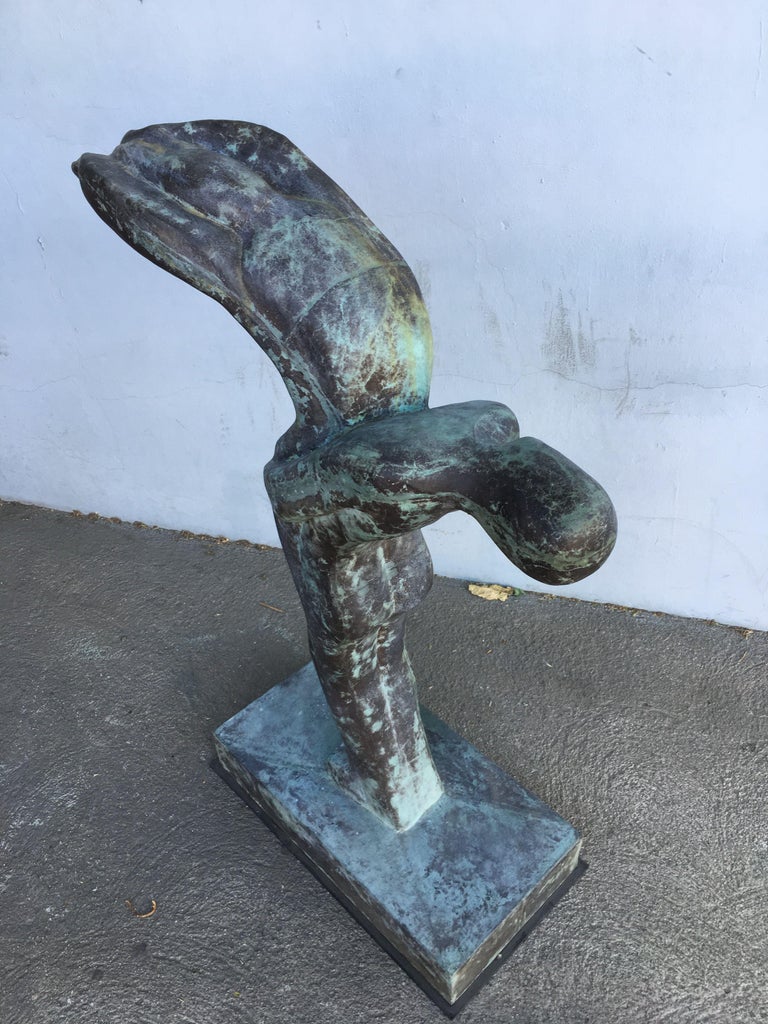 Sizable 43" Modern Faux Bronze "Lovers" Statue For Sale at 1stDibs