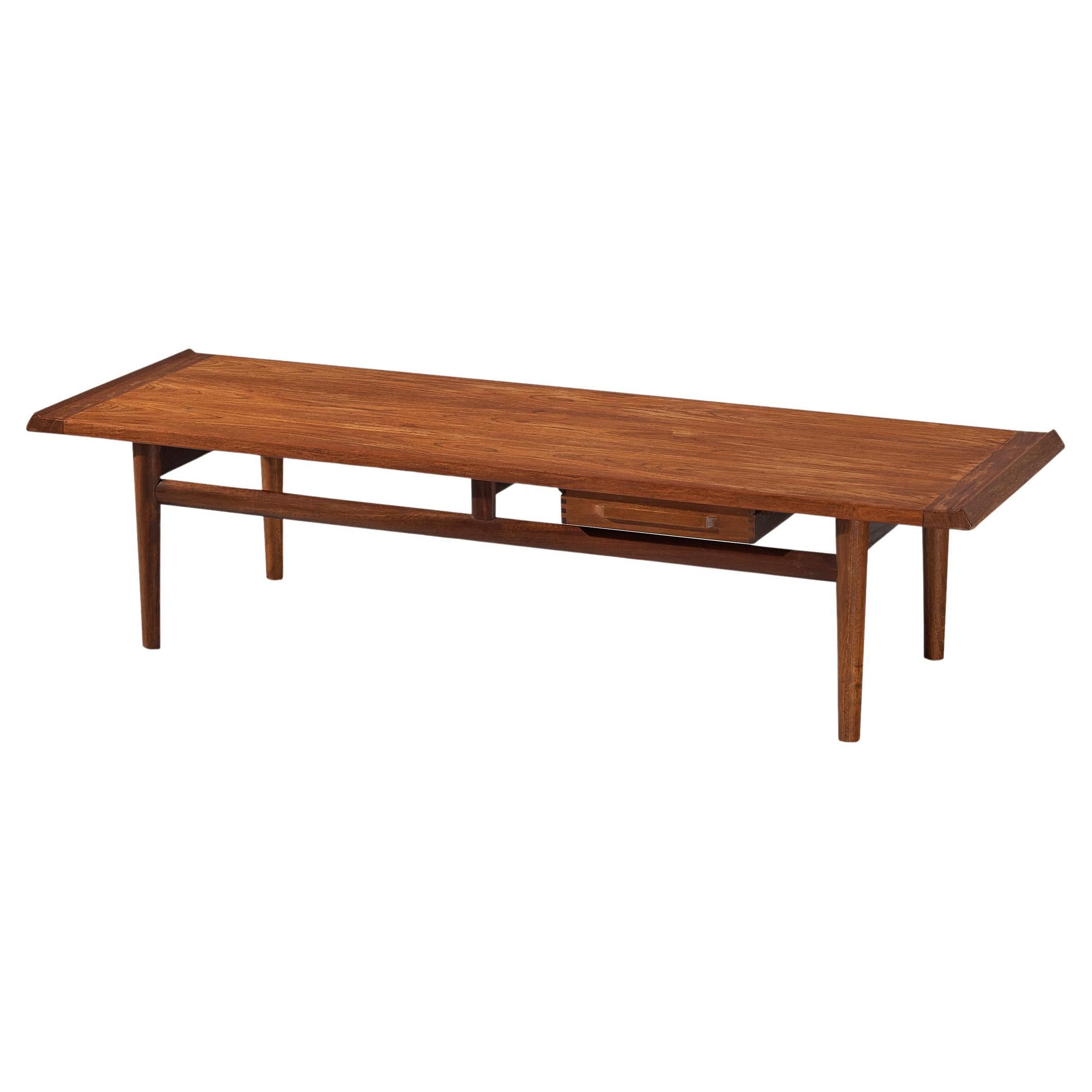 Danish Coffee Table In Teak With Glass Top For Sale at 1stDibs | teak ...