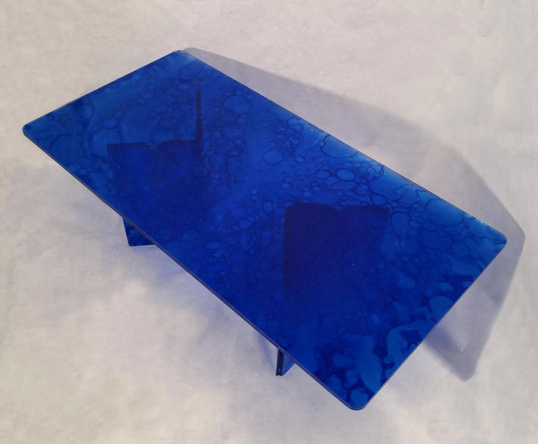 Sketch Coffee Table Made in Acrylic Blue Design Roberto Giacomucci in ...