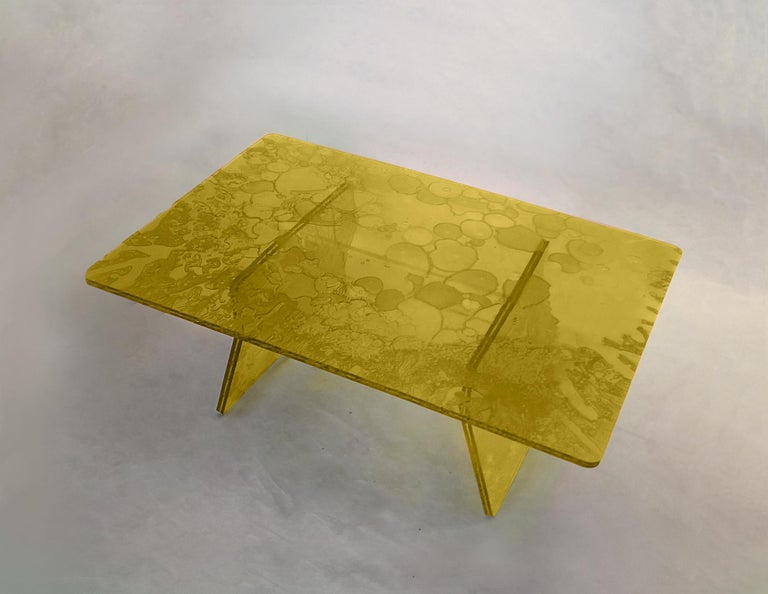 Sketch Coffee Table Made in Acrylic Yellow Design Roberto Giacomucci in ...