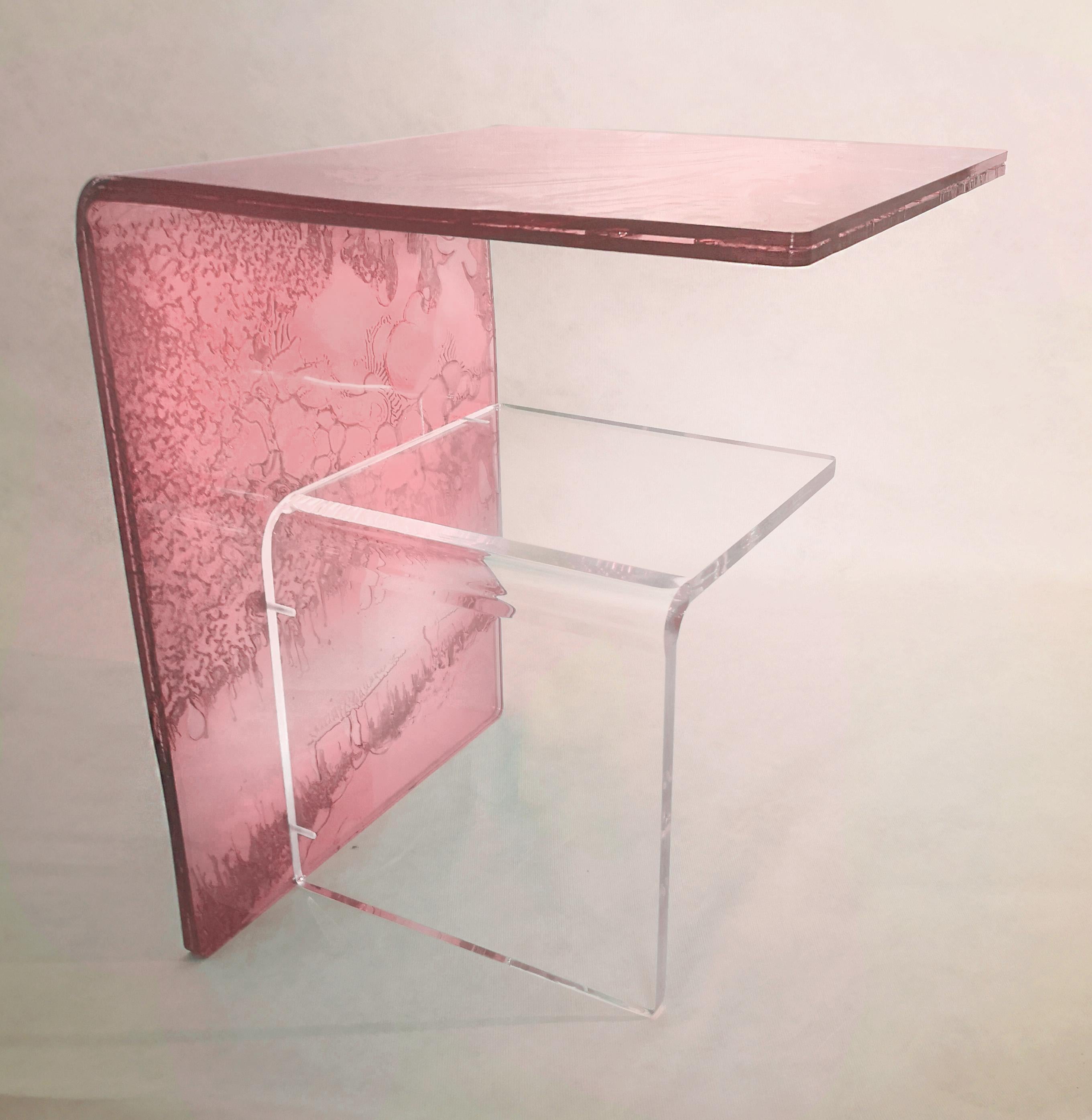 Sketch Elle Sidetable Made of Pink Acrylic Des, Roberto Giacomucci in ...