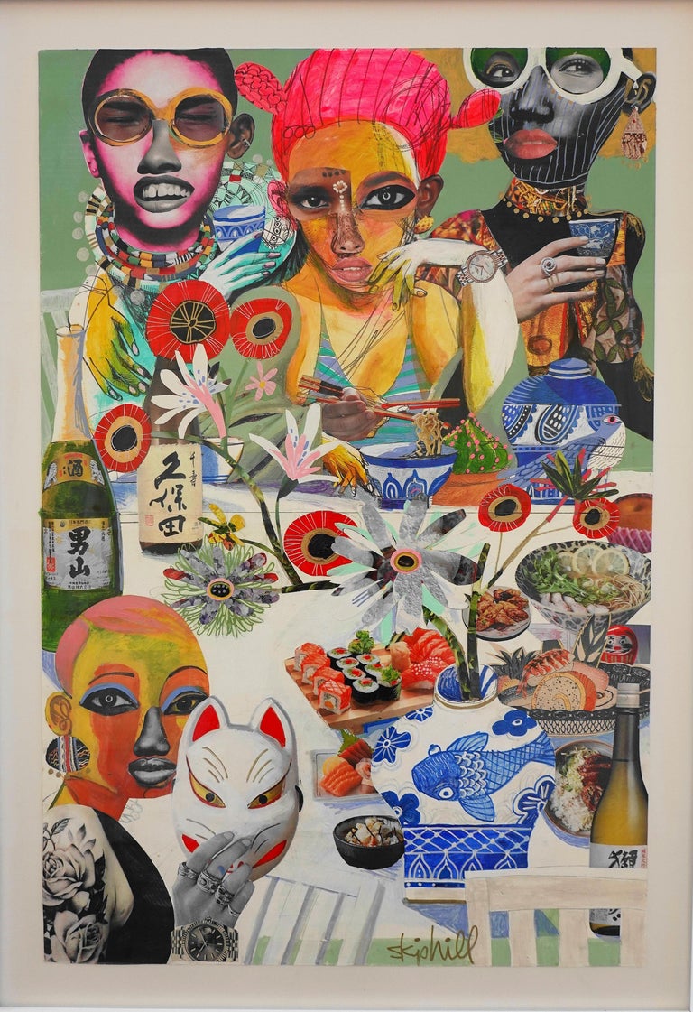 Skip Hill - 'Love Garden Party (Picnic #1), ' by Skip Hill, Mixed Media ...