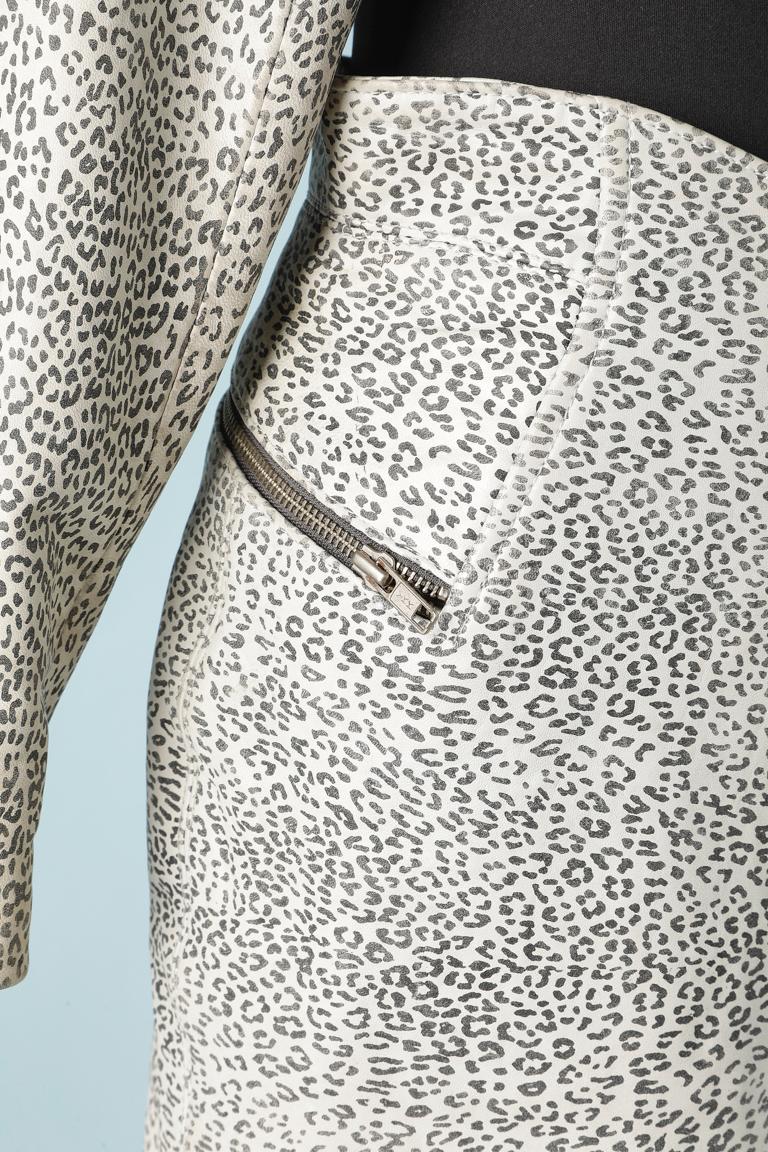 Skirt suit in printed leopard leather Michael Hoban for North Beach ...