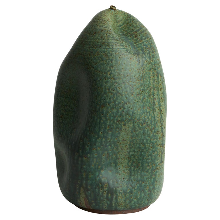 Skoby Joe Antique Green Ceramic Bottle / Vase Wabi Sabi / Mid-Century ...