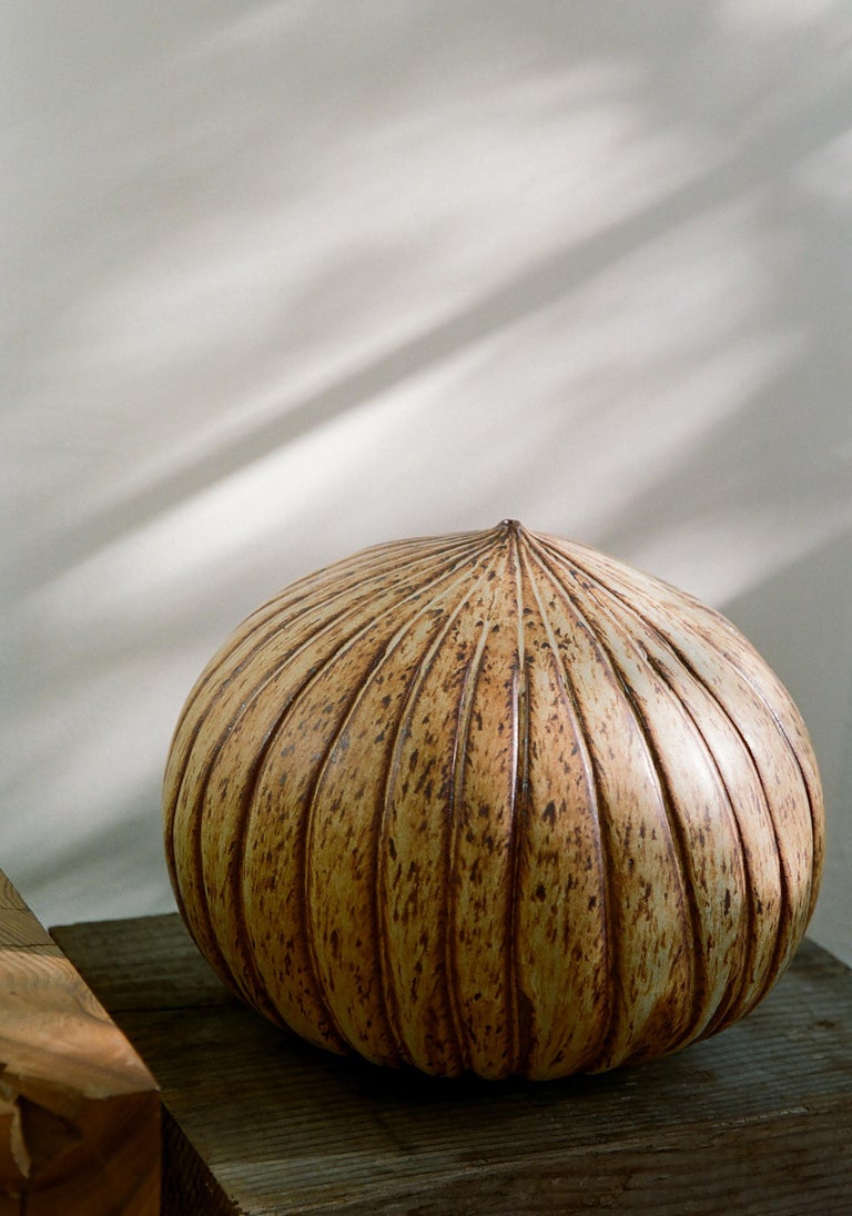 Skoby Joe Round Light Brown Ceramic Vase Wabi Sabi / Mid-Century Modern ...