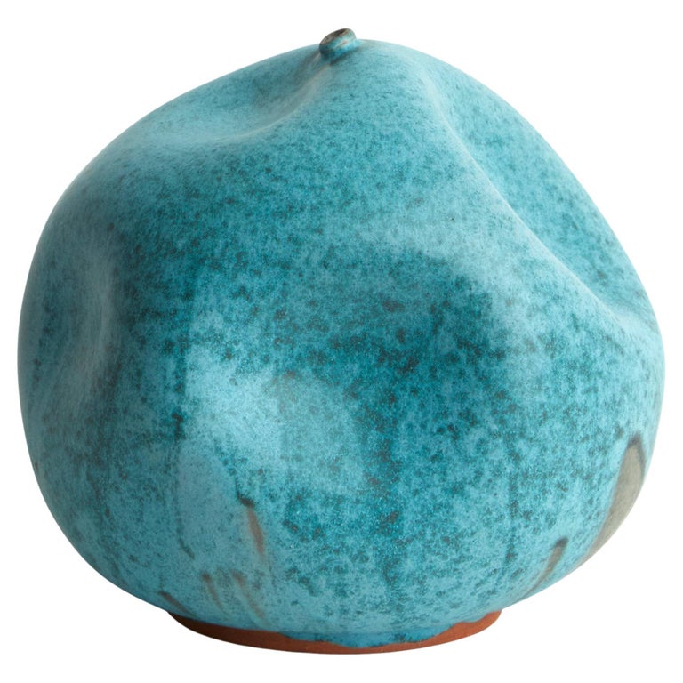 Skoby Joe Turquoise Ceramic Bottle / Vase Wabi Sabi / Mid-Century ...