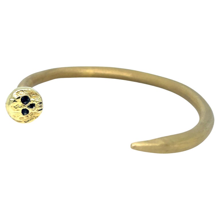 Skull and Nail 18k Yellow Gold Cuff For Sale at 1stDibs