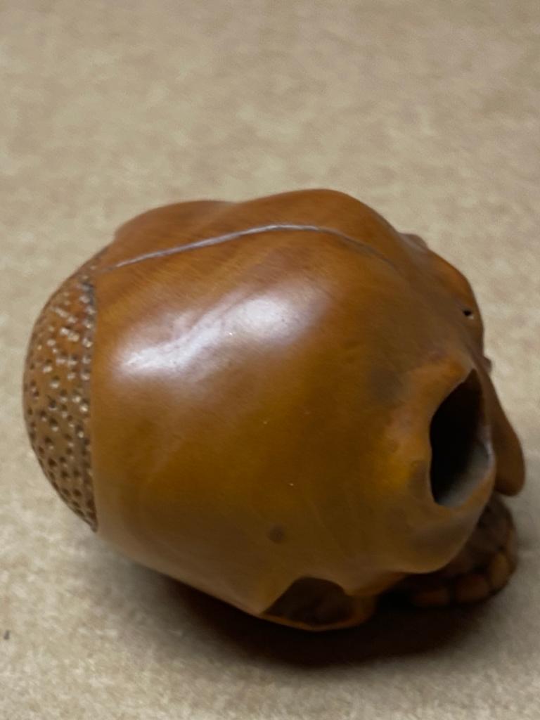 Skull Netsuke, Boxwood, Japan, 19th Century at 1stDibs