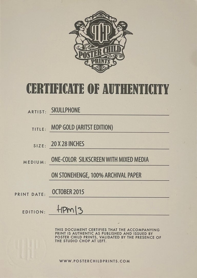 Skullphone - Skullphone MOP Gold Hand Pulled Multiple Edition of 3 For ...