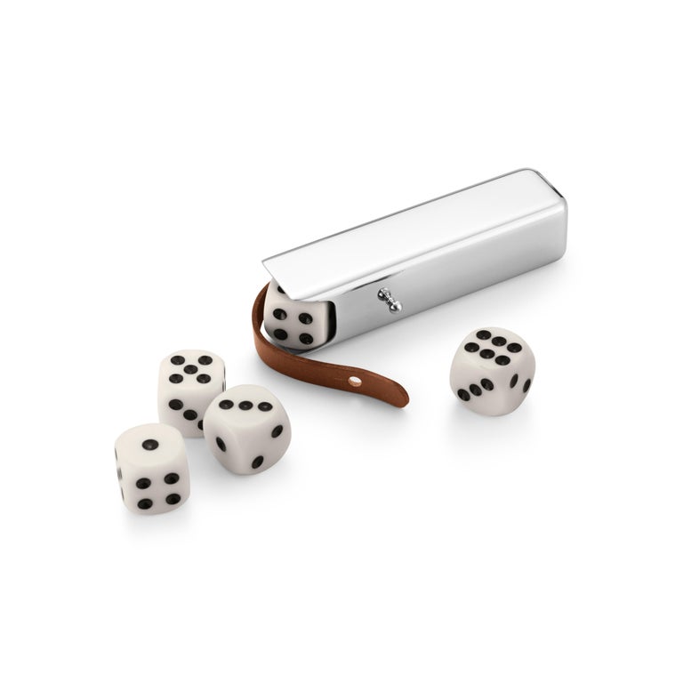 Sky 5 Dice Set In Case Stainless Steel For Sale at 1stDibs