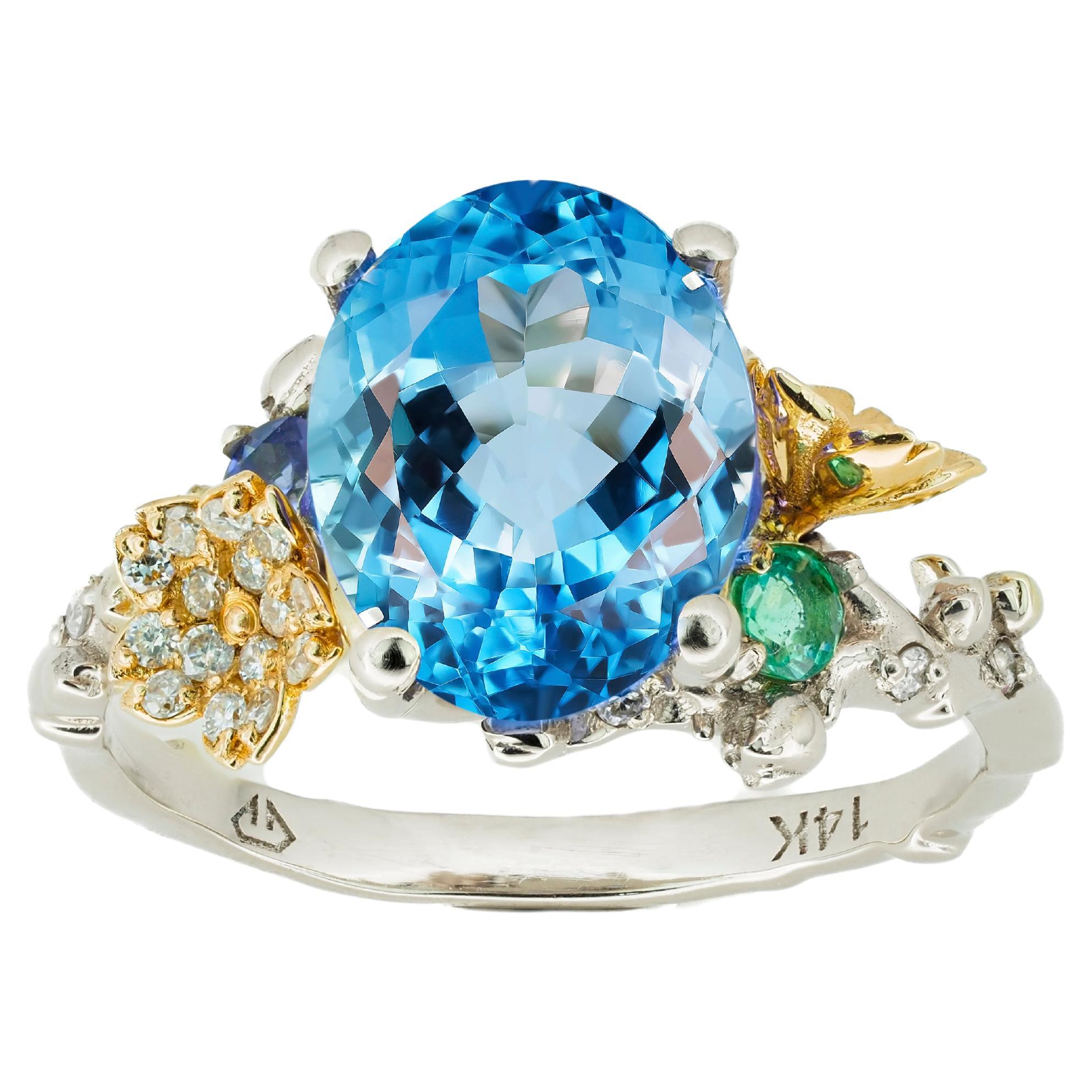 Platinum Blue Topaz Ring For Sale at 1stDibs
