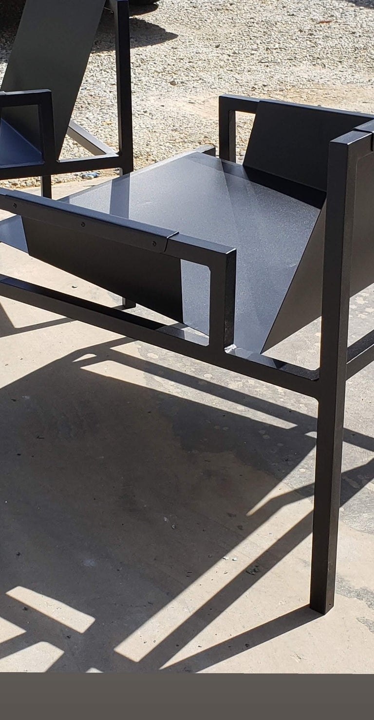 Slab Armchair in Steel - Brazilian Contemporary Design For Sale at 1stDibs