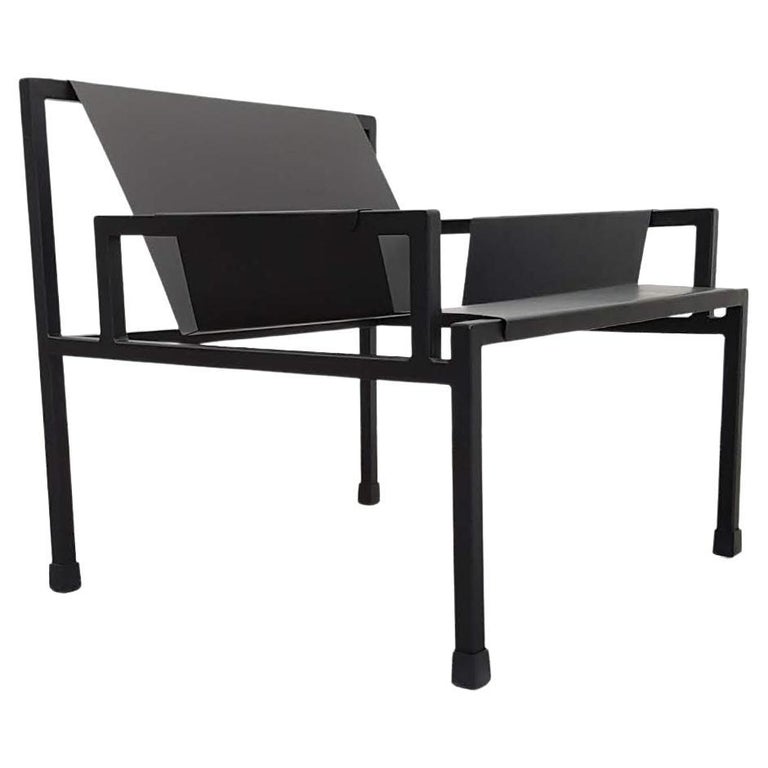 Slab Armchair in Steel - Brazilian Contemporary Design For Sale at 1stDibs