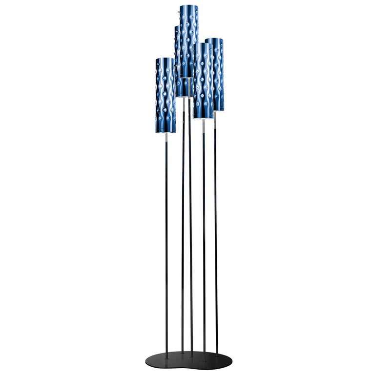 SLAMP Dimple Penta Floor Light in Blue by Pantone and Pavoncello For ...