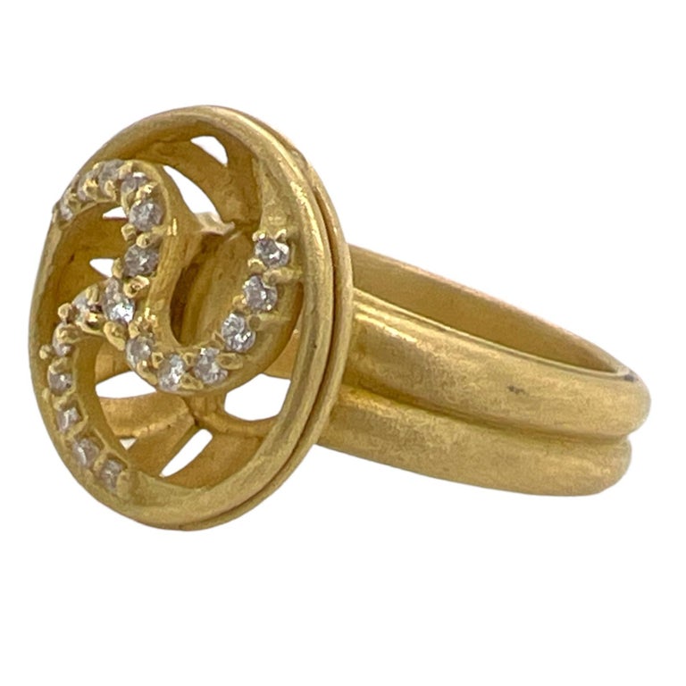 Slane and Slane Diamond 18 Karat Yellow Gold Brushed Finish Swirl Ring ...