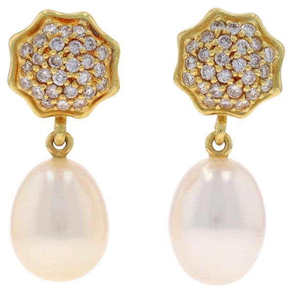 Judith Ripka Onyx Turquoise Diamond Dangle Earrings - Yellow Gold 18k ...