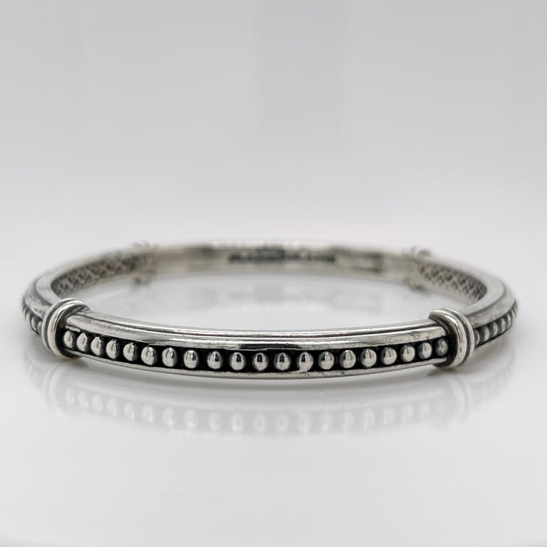 Slane and Slane Sterling Silver Beaded Column Bangle Bracelet For Sale ...