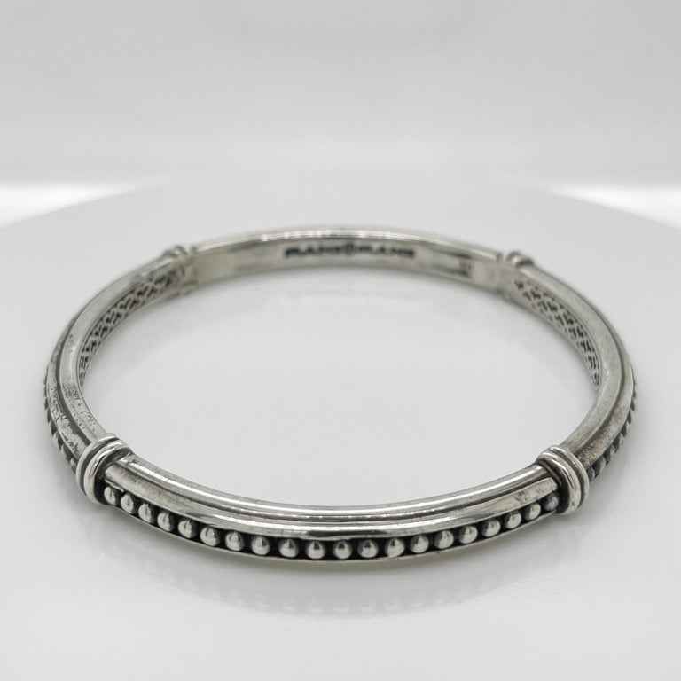 Slane and Slane Sterling Silver Beaded Column Bangle Bracelet For Sale ...