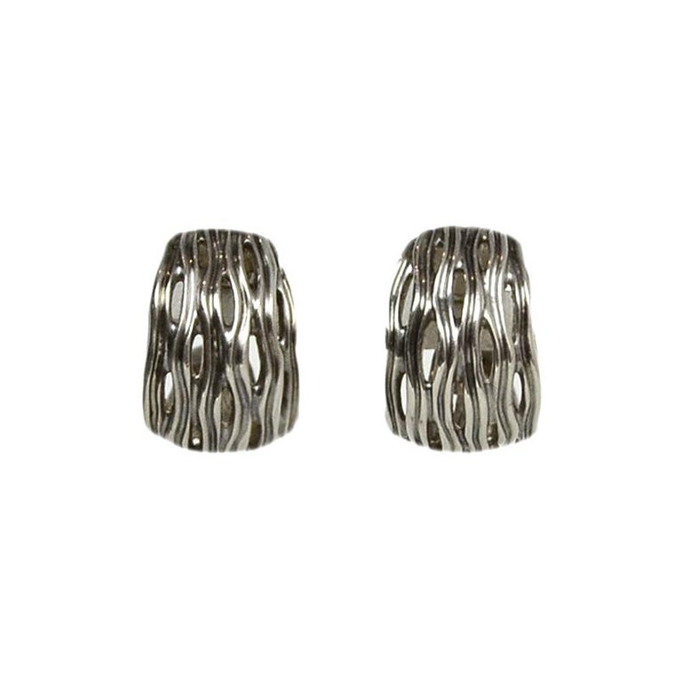 Slane and Slane Sterling Silver Hoop Huggie Earrings at 1stDibs