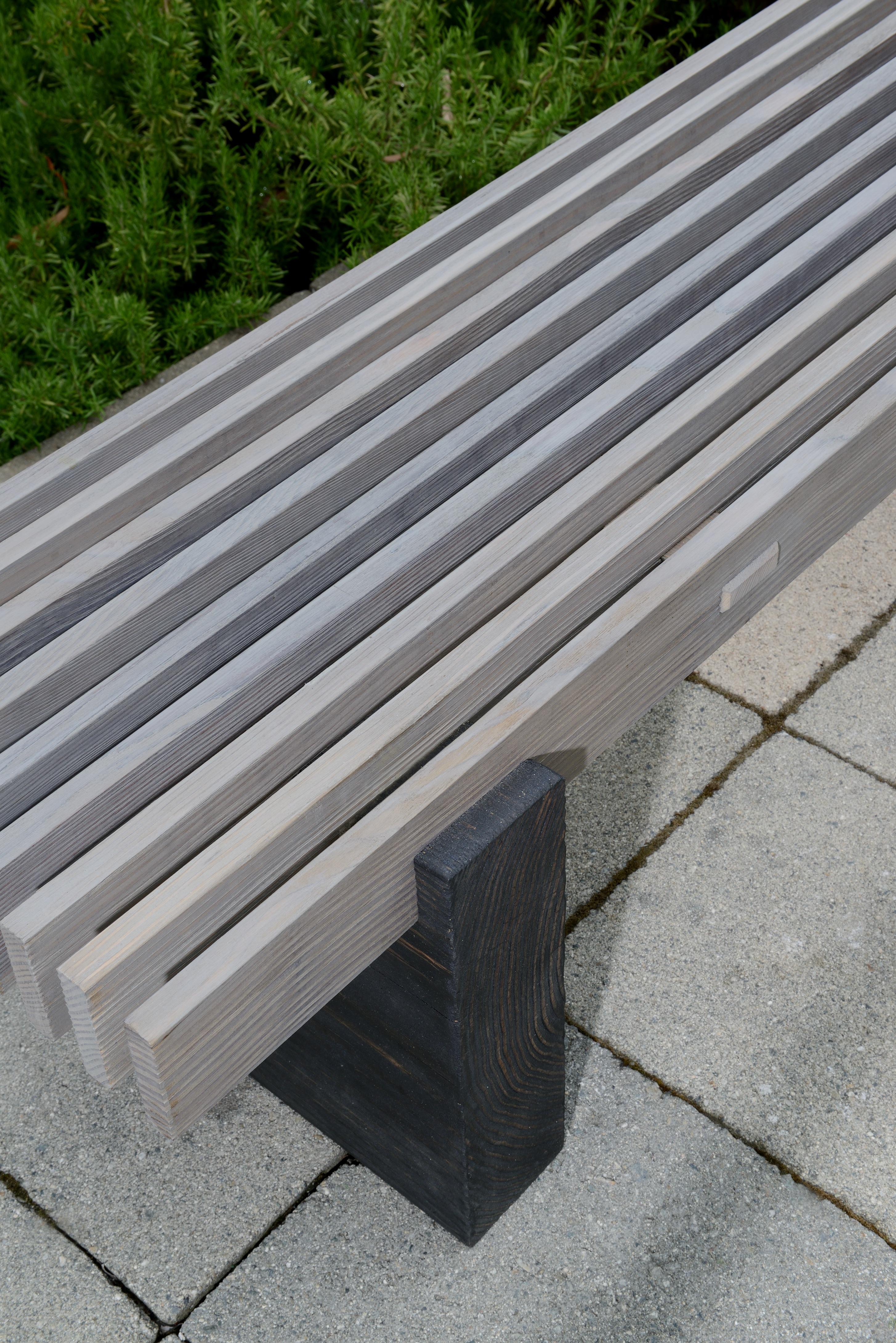 Slat Wood Bench Vertical Grain Douglas Fir Rustic Style Standard Size ...