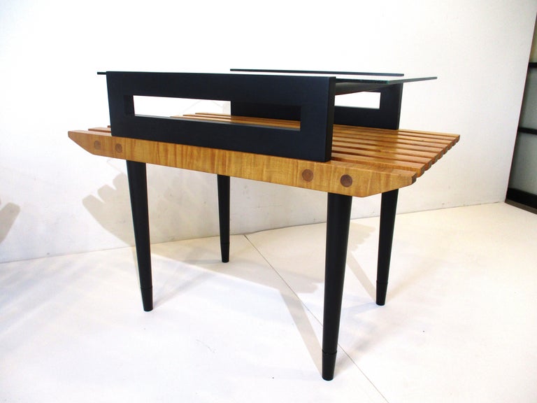 Slat Wood Side Tables in the styled of George Nelson and Herman Miller ...