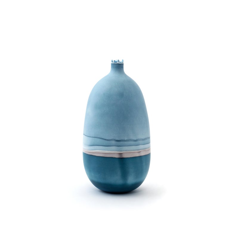 Slate Blue Mercury Vase by Elyse Graham For Sale at 1stDibs