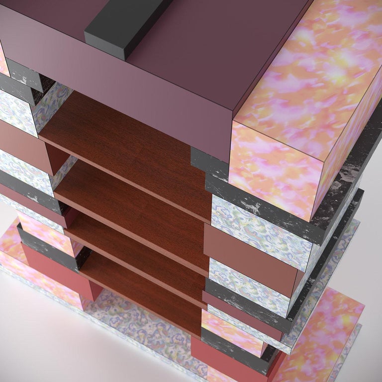 Slate Bookcase by Martine Bedin For Sale at 1stDibs