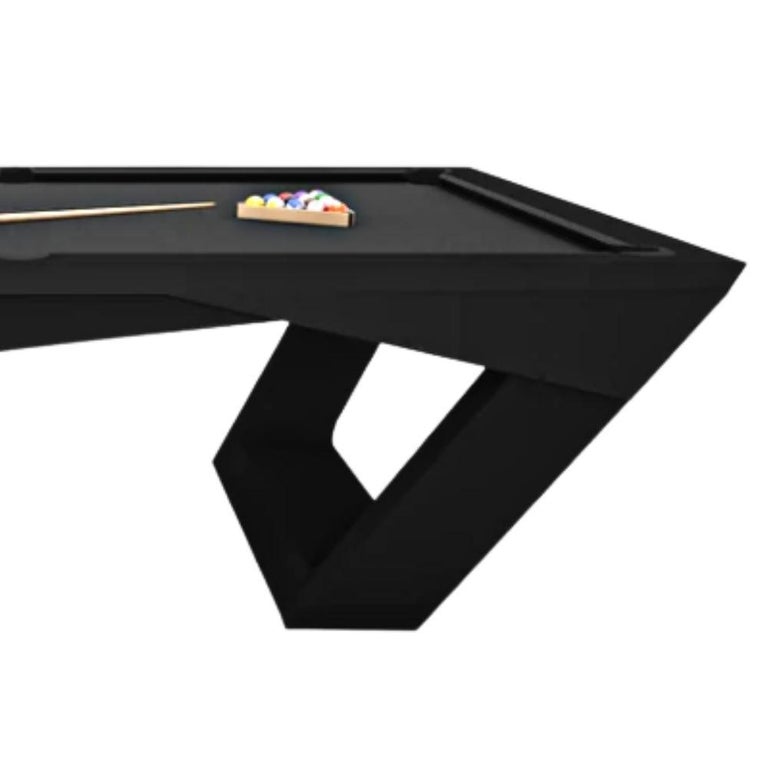 Slate Pool Tables Modern Black Solid Oak Inverted Legs, Black Felt For ...