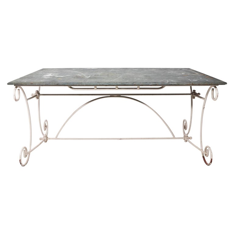Slate Top Garden Dining Table For Sale at 1stDibs