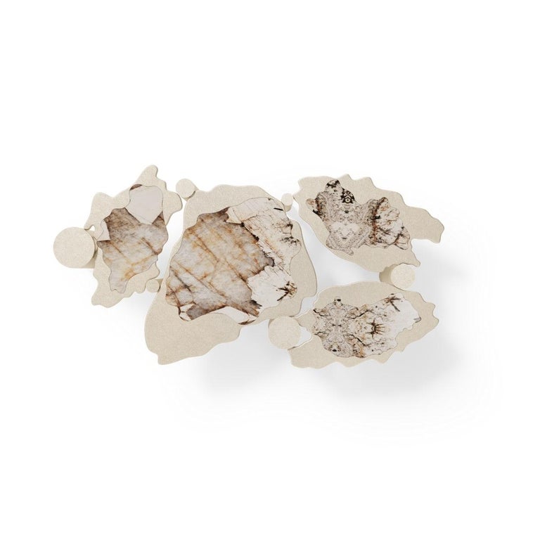 Slater Center Table in Textured Marble by Covet House For Sale at 1stDibs