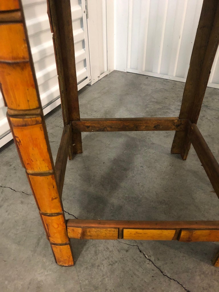 Slatted Asian Bamboo Side Table or Stand For Sale at 1stDibs | bamboo ...